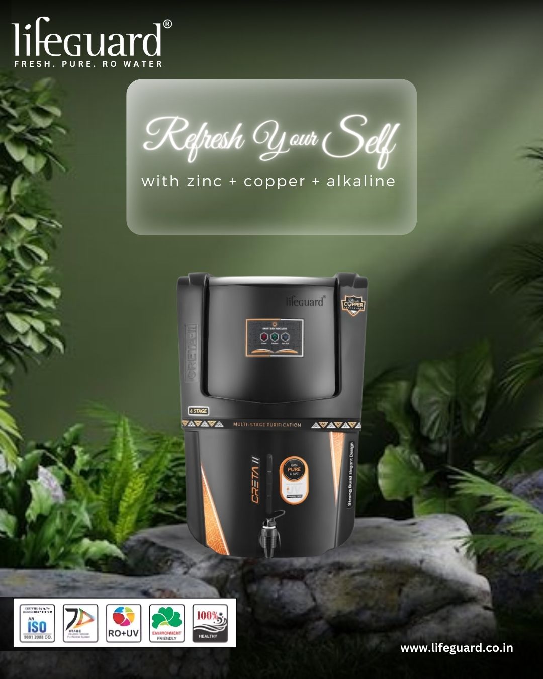 Lifeguard CRETA II RO+UV+TDS+COPPER BIO ALKALINE DIGITAL RO - Wellness ...